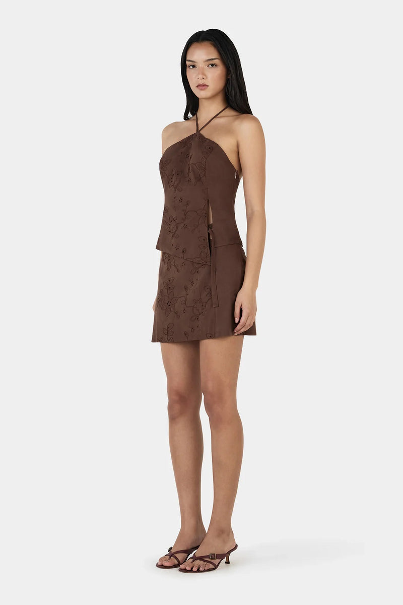 Anousha Halter Top - Chocolate Anglaise – LONNI LIFESTYLE STORE