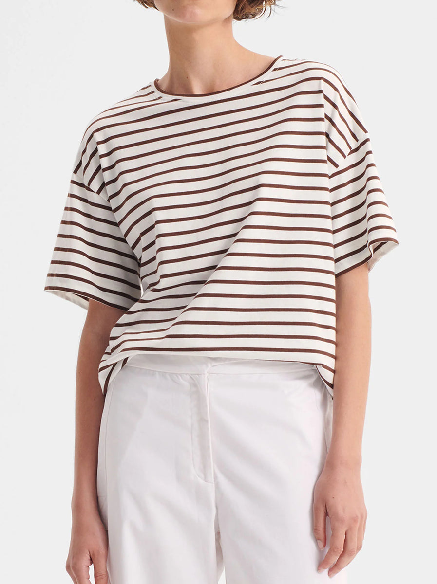 Morrison ' Archie Tee' - Mocha/White – LONNI LIFESTYLE STORE