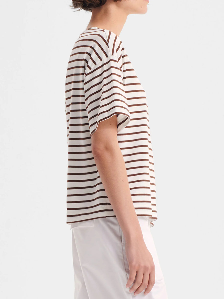 Morrison ' Archie Tee' - Mocha/White – LONNI LIFESTYLE STORE