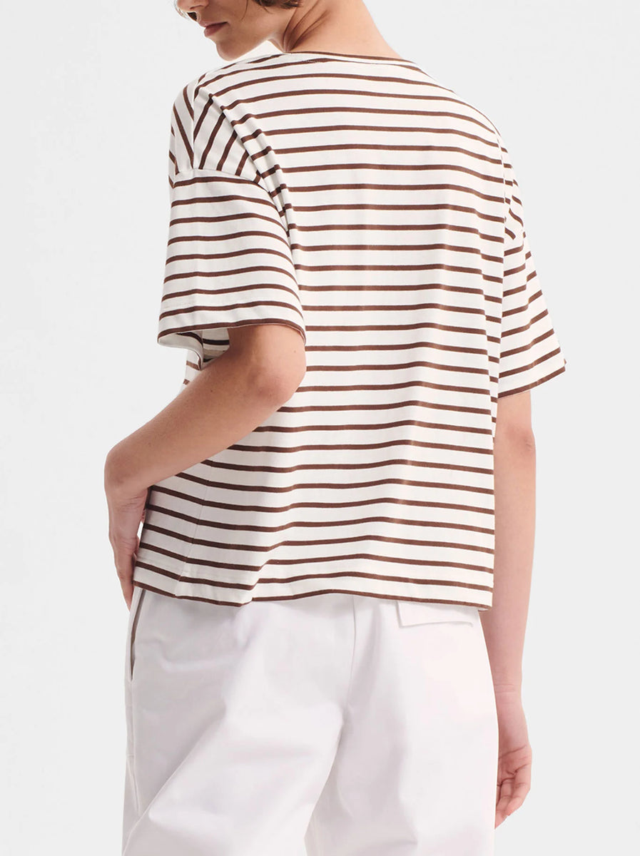 Morrison ' Archie Tee' - Mocha/White – LONNI LIFESTYLE STORE