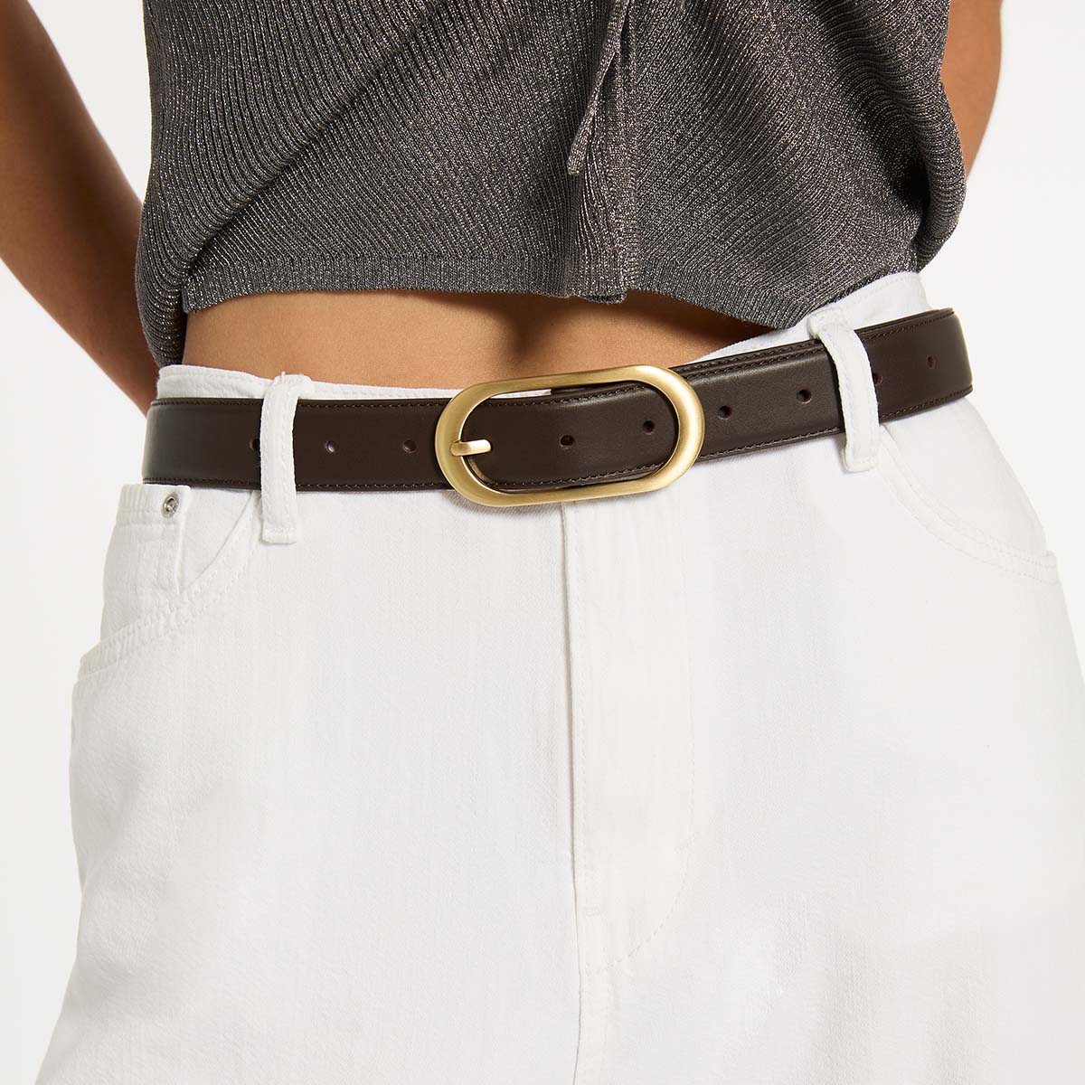 Status Anxiety 'Final Loop Belt' - Choc Nappa / Gold – LONNI LIFESTYLE ...